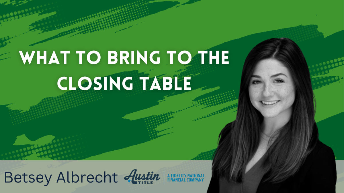 What to Bring to the Closing Table - Sonny Zahn - All City Real Estate