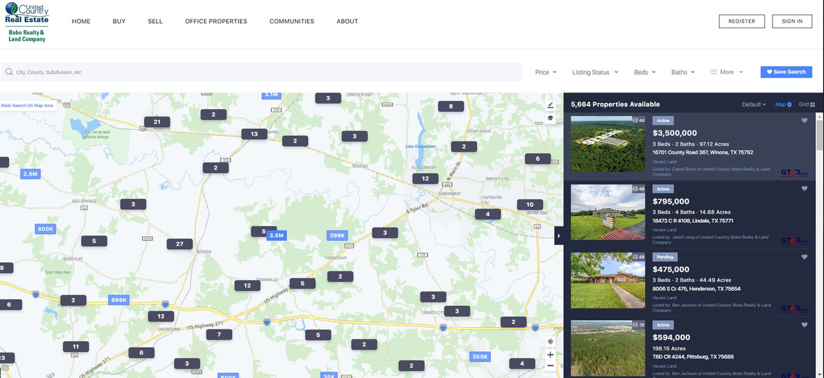 Explore Texas Land Ranches Farms & Homes | United Country Legacy La...