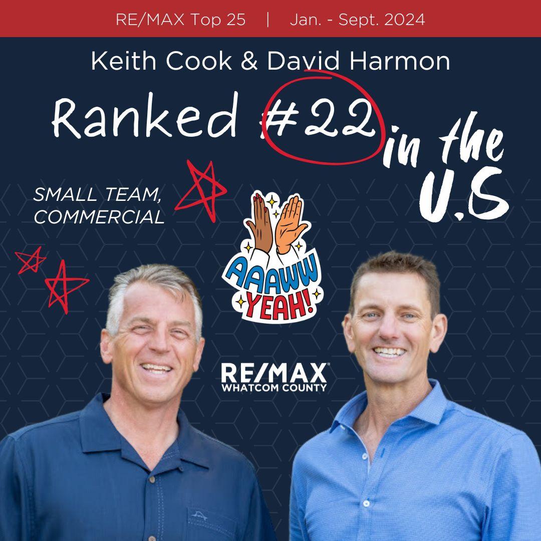 Keith Cook & David Harmon Among RE/MAX Top 25 Small Team Commercial...