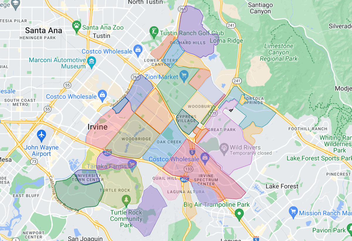 Neighborhoods in Irvine, California | Complete Map & List of the Vi...